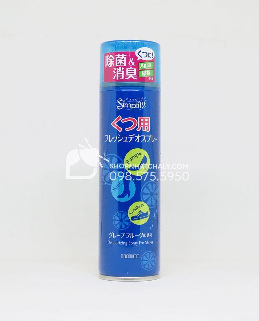 Xịt khử mùi hôi giày Nhật giá rẻ Mandom Simplity deodorant shoe spray 2022 hot | Shop Nhật Chaly