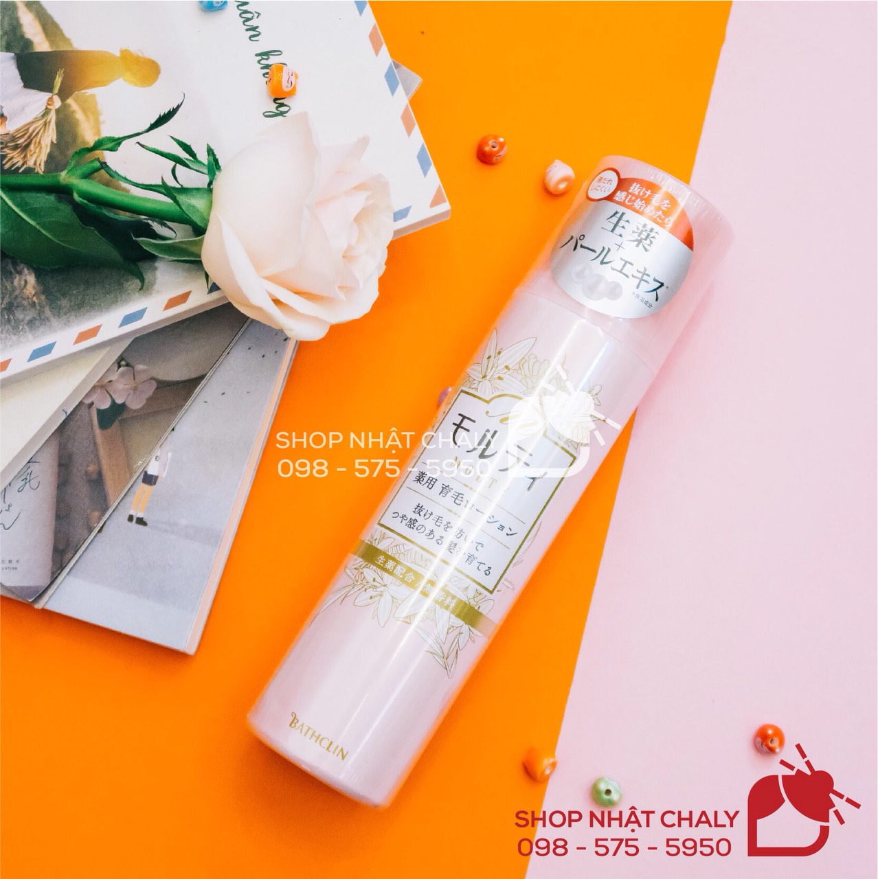 Thuốc xịt giảm rụng tóc, kích thích mọc Molty Nhật màu hồng mẫu mới ...