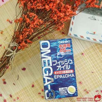 Viên dầu cá Omega 3 Fish Oil Orihiro Nhật 180v sale 325k | Shop Nhật Chaly