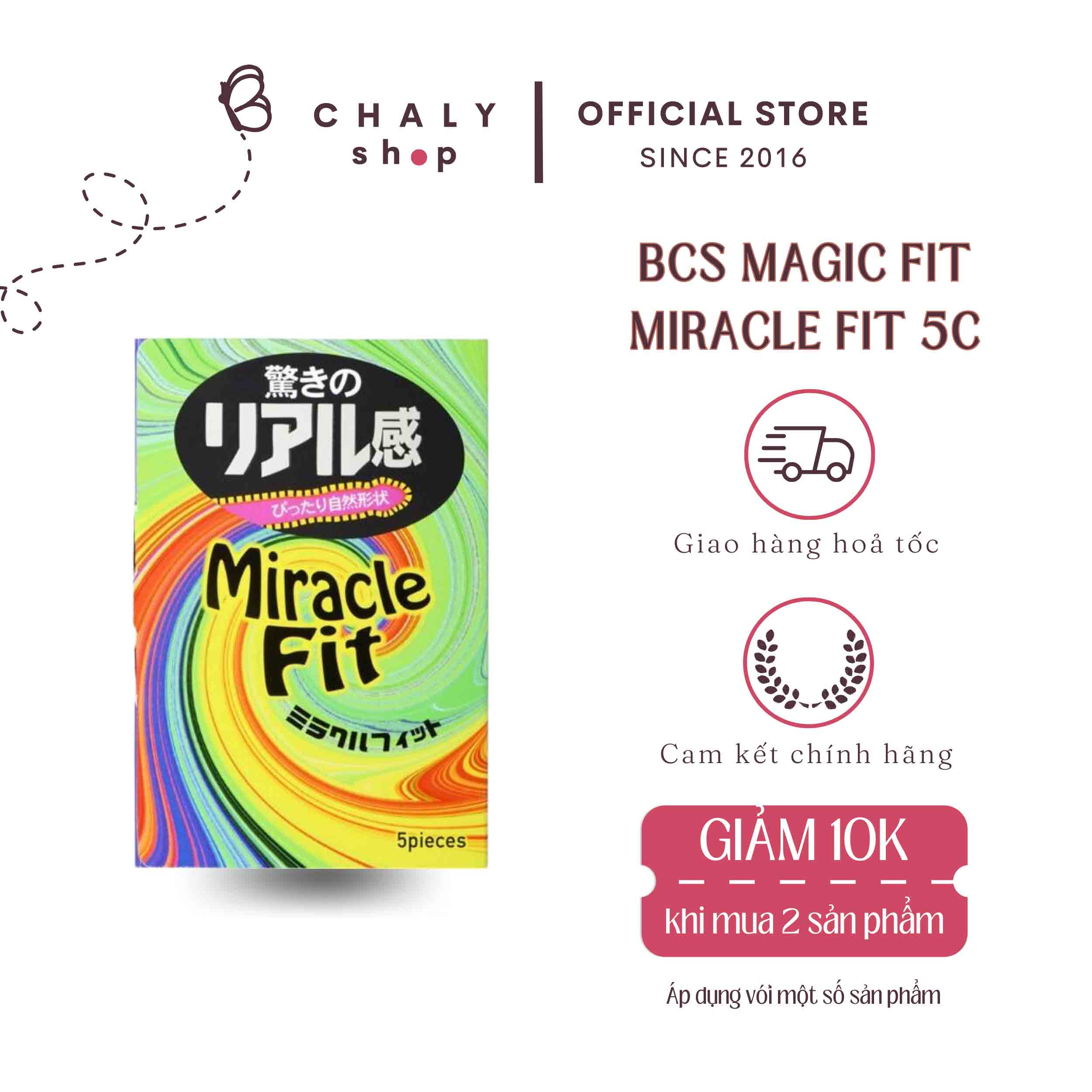 Bao cao su Nhật giá rẻ Miracle Fit Made in Japan mẫu mới nhất hộp 5 chiếc | Shop Nhật Chaly