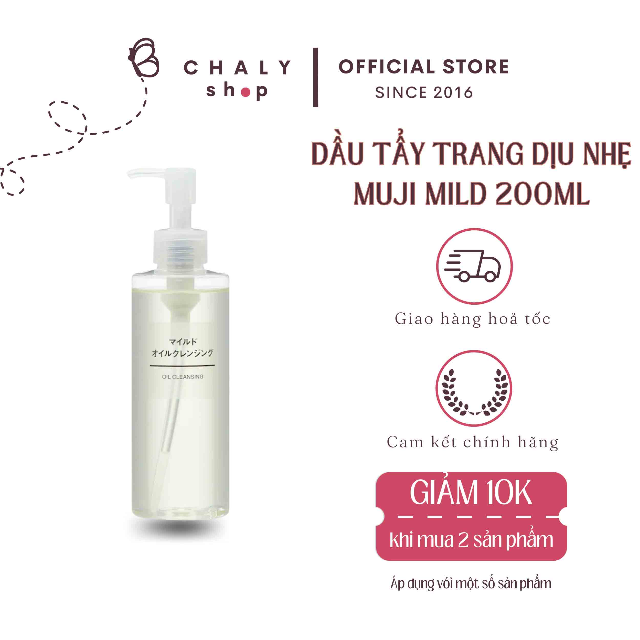 Dầu tẩy trang Muji Mild Cleansing Nhật 200ml 245k dịu nhẹ | Shop Nhật Chaly