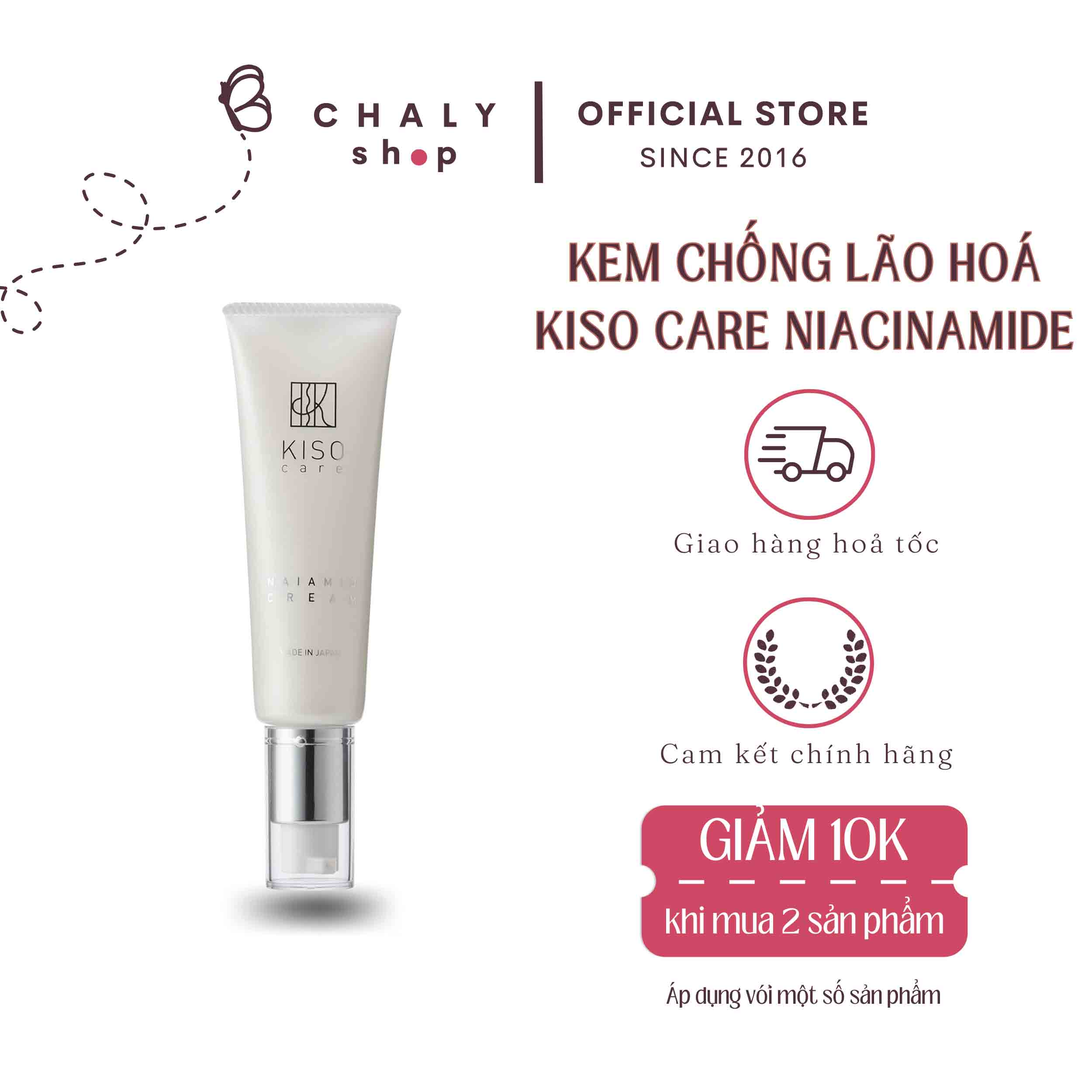 Kem phục hồi da Kiso Care Naiamid Cream 550k Nhật nội địa | Shop Nhật Chaly