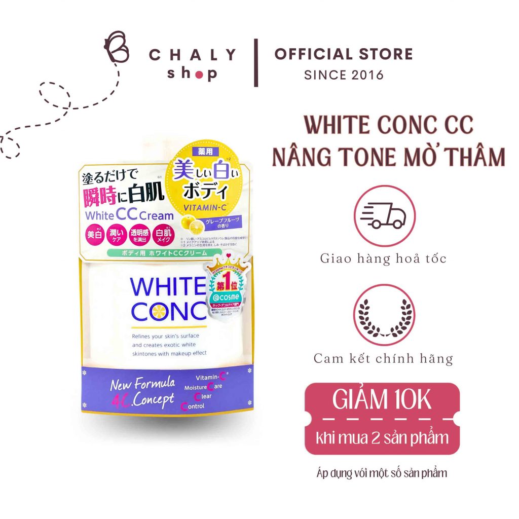 Kem nâng tone trắng da body White Conc CC Cream 185k sáng mịn tức thì ...
