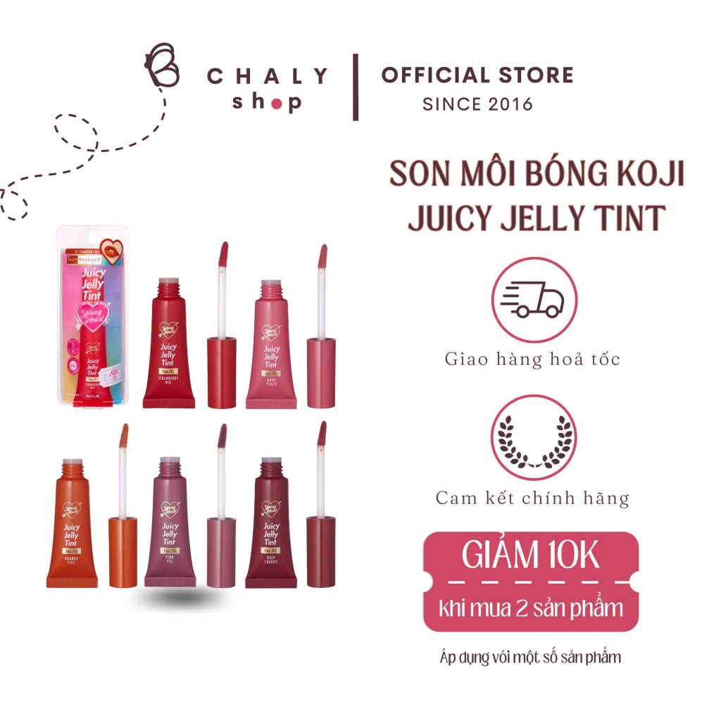Son môi bóng Koji Spring Heart Juicy Jelly Tint 130k các màu | Shop ...