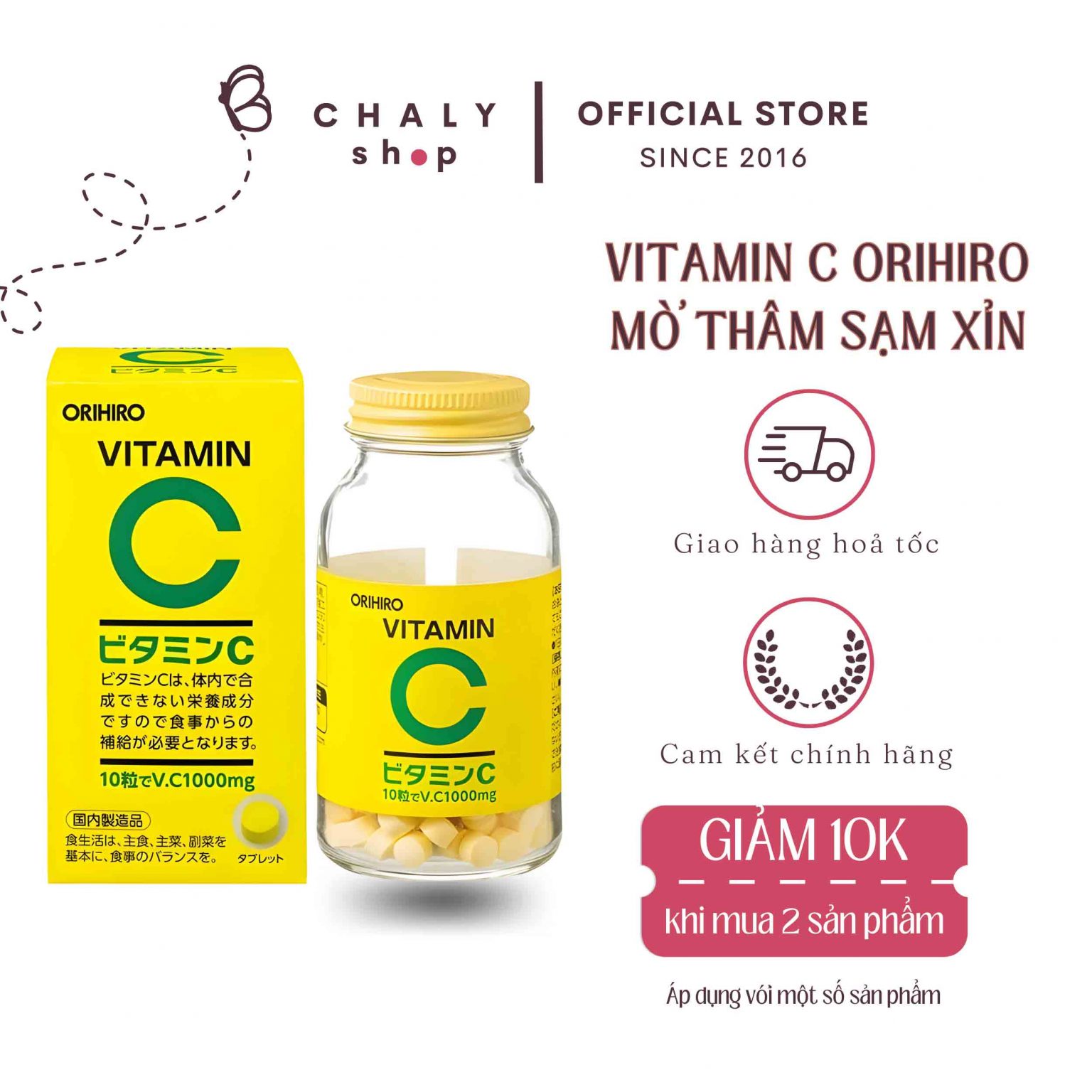 Viên uống vitamin C Orihiro Nhật 1000mg 300v 240k | Shop Nhật Chaly