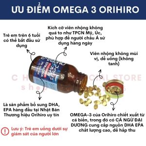 Viên dầu cá Omega 3 Fish Oil Orihiro Nhật 180v sale 325k | Shop Nhật Chaly